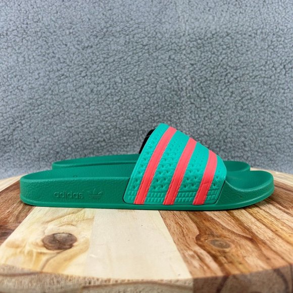 adidas | Shoes | Adidas Originals Mens Green Red Adilette Trefoil ...